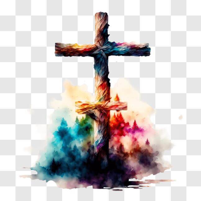 Download Colorful Cross Symbolizing Christianity PNGs Online - Creative ...