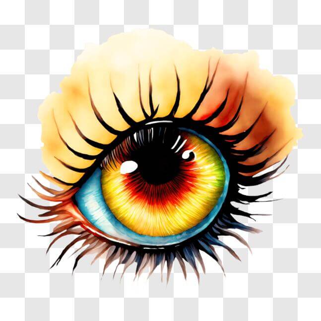Download Colorful Eye with Brightly Colored Iris and Lashes PNGs Online ...