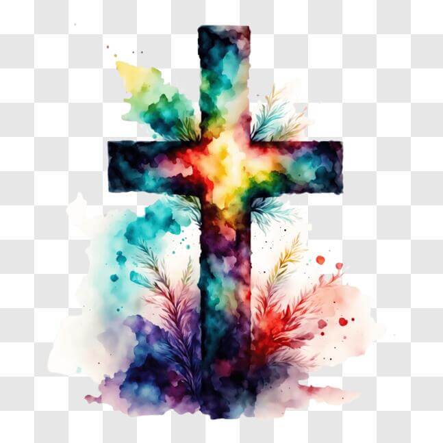 Download Colorful Cross for Christian Faith and Inspiration PNGs Online ...