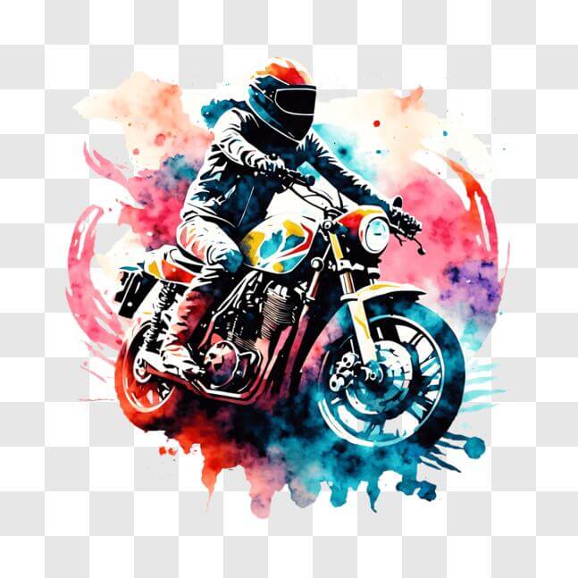 Download Colorful Motorcycle Drawing on Black Background PNGs Online ...