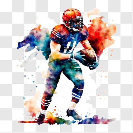 Download Colorful Football Player Advertisement PNG Online - Creative ...