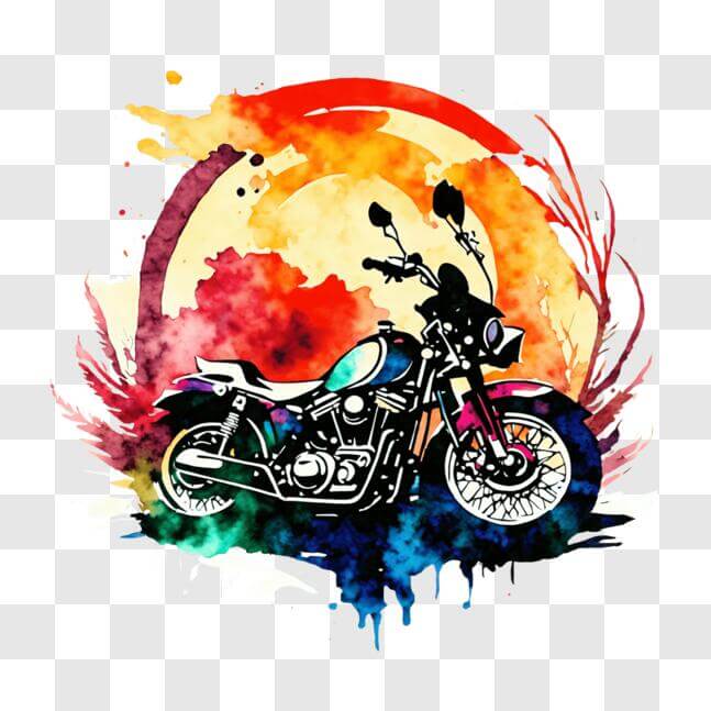 Download Colorful Abstract Motorcycle Painting PNGs Online - Creative ...