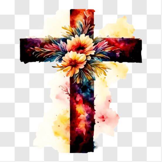 Download Inspirational Watercolor Cross Art PNGs Online - Creative Fabrica
