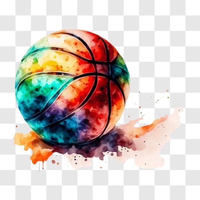 Download Colorful Paint Splatter Basketball PNGs Online - Creative Fabrica