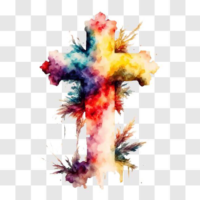 Download Colorful Cross Painting for Christian Faith and Inspiration ...