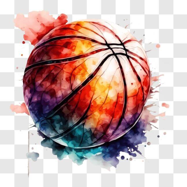 Download Colorful Basketball Ball with Paint Splashes PNGs Online ...
