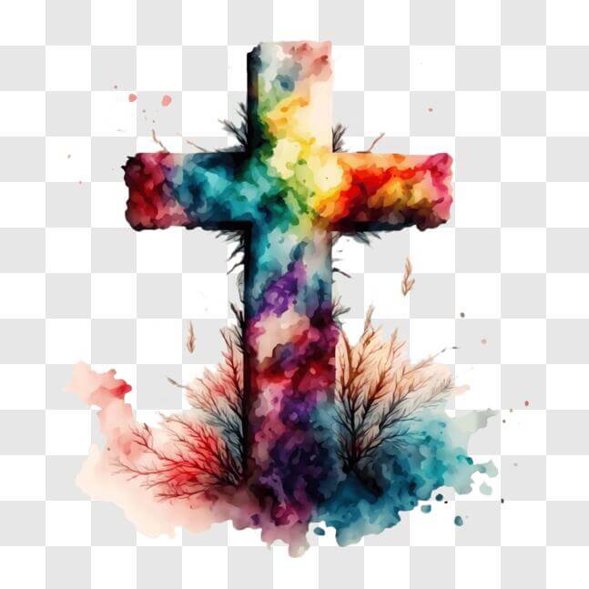 Download Colorful Cross Representing Christian Faith PNGs Online ...