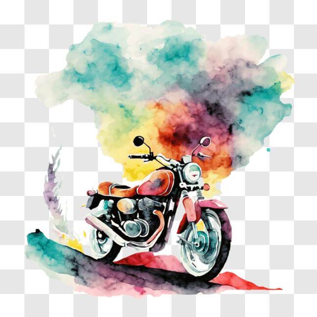 Download Colorful Motorcycle on Clouds - Abstract Art PNGs Online ...