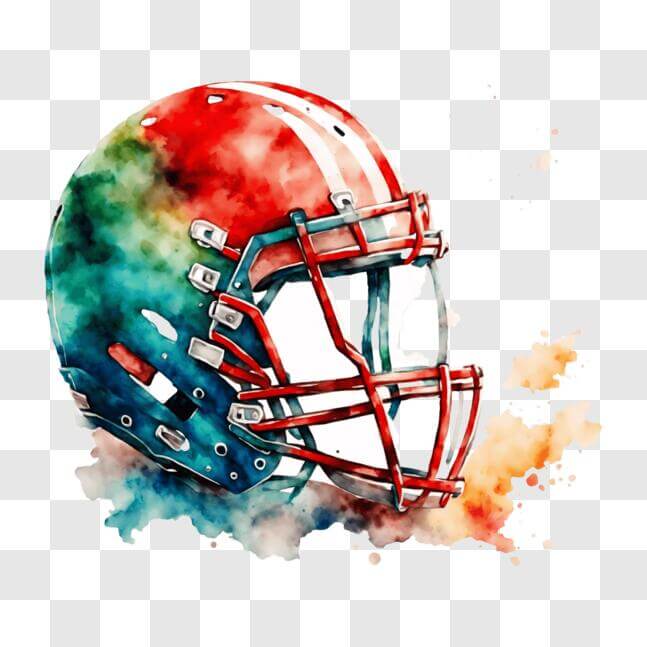 Download Colorful Football Helmet with Watercolor Splashes PNGs Online ...