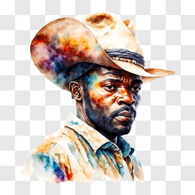 Download Colorful Man in Cowboy Hat | Pop Art Painting PNGs Online ...