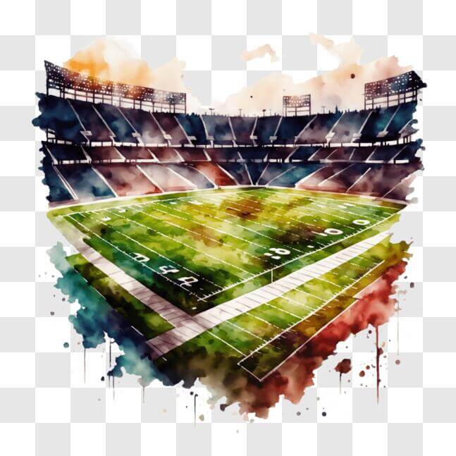 Download Watercolor Painting of an Empty Football Stadium PNGs Online ...