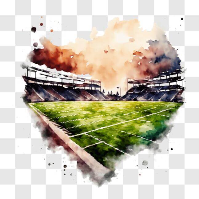 Download Heart-shaped Football Stadium Painting PNGs Online - Creative ...