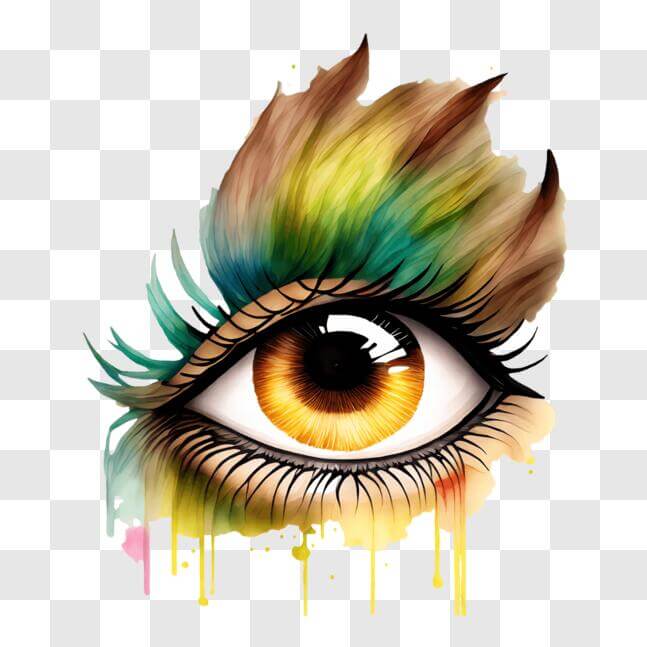 Download Colorful Eye with Dripping Paint PNGs Online - Creative Fabrica