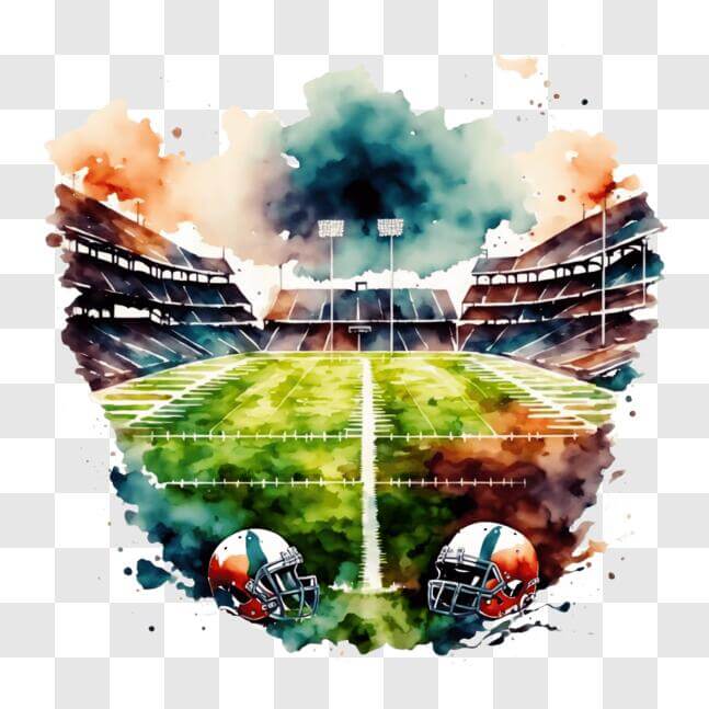 Download Empty Football Stadium with Helmets on the Field PNGs Online ...