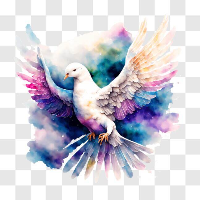 Download White Dove Flying in the Sky with Abstract Background PNGs ...