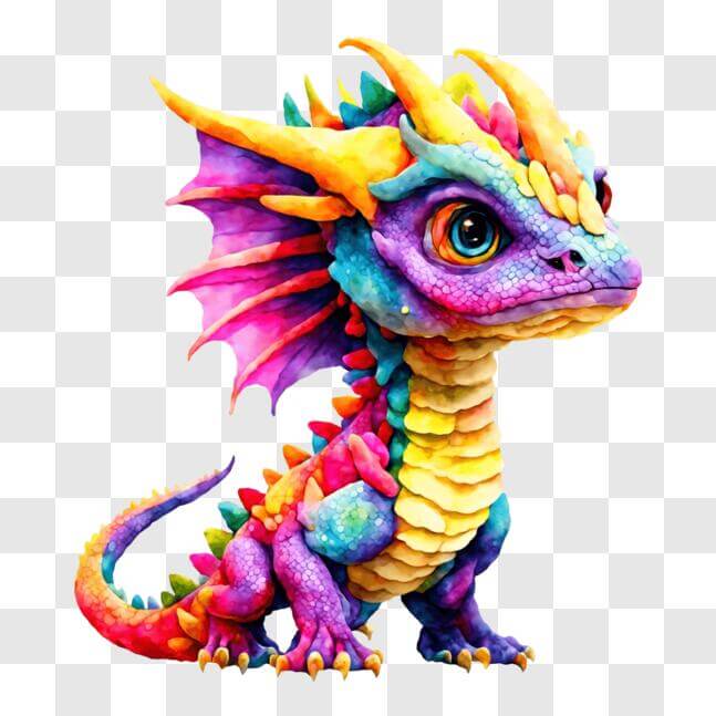 Download Colorful Dragon Sitting in the Foreground PNGs Online ...