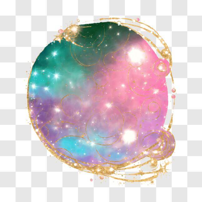 Download Colorful Circle Ornamental Frame with Stars on a Decorative ...