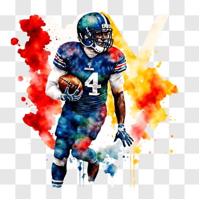 Download Colorful Football Player Running with Ball PNGs Online ...