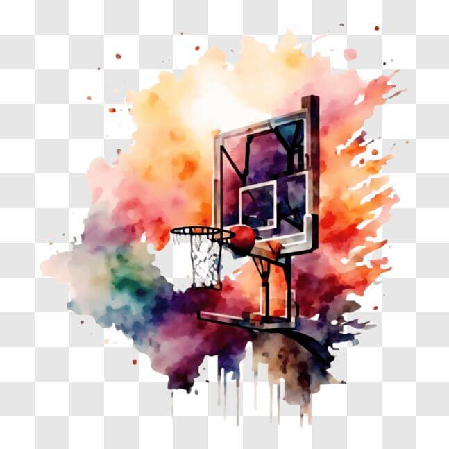 Download Colorful Basketball Hoop with Paint Splashes PNGs Online ...