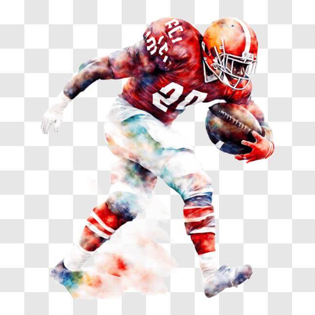 Download Watercolor Painting of American Football Player PNGs Online ...