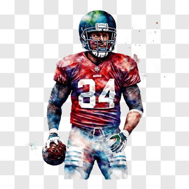 Download Colorful NFL Football Player Painting PNGs Online - Creative ...