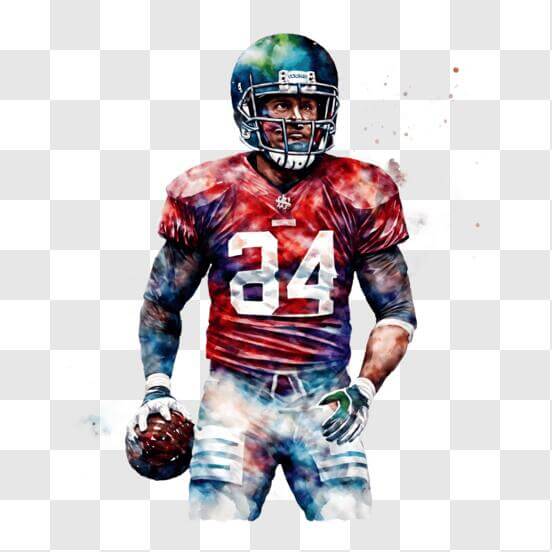 Download Detroit Lions Football Player Watercolor Painting PNG Online ...