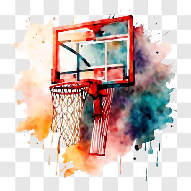 Download Colorful Basketball Hoop Art Piece PNGs Online - Creative Fabrica