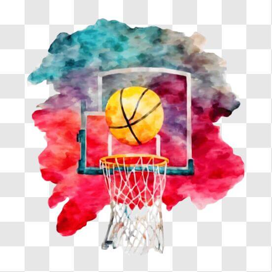 Download Colorful Basketball Hoop with Paint Splashes PNGs Online ...