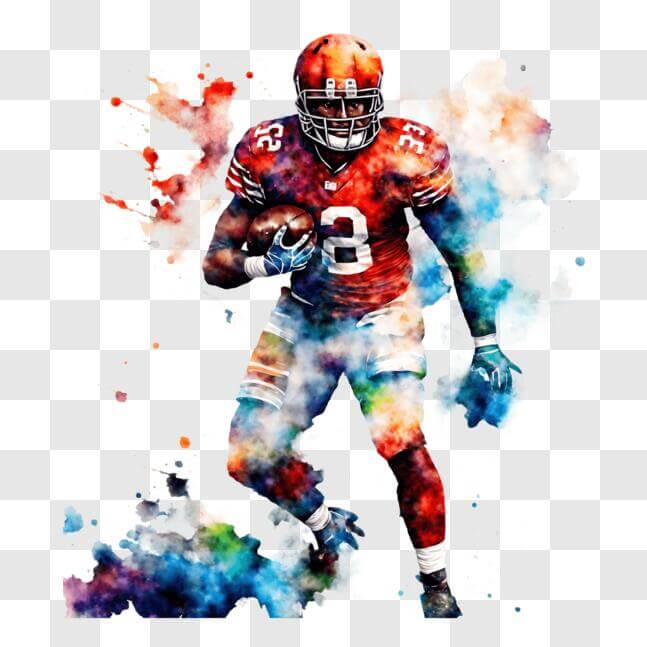 Download Football Player Running with Paint Splatters PNGs Online ...