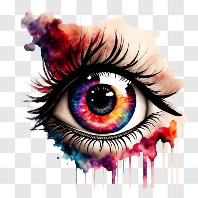Download Colorful Eye with Dripping Paint PNGs Online - Creative Fabrica