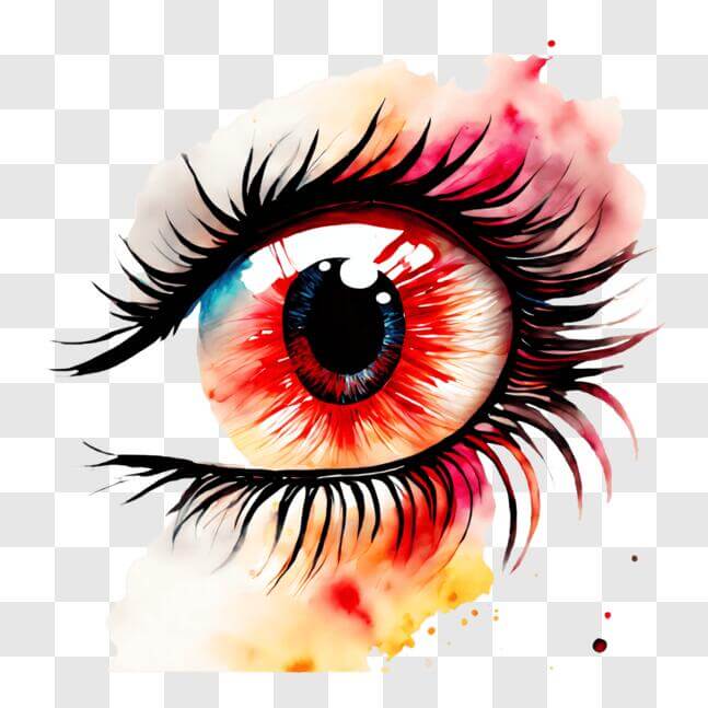 Download Eye with Red Color Splash on Black Background PNGs Online ...