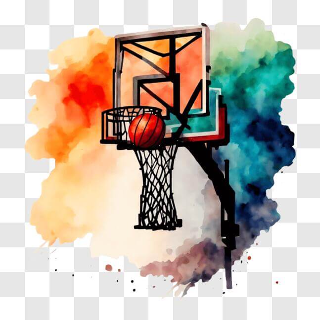 Download Basketball Hoop with Colorful Paint Splashes PNGs Online ...