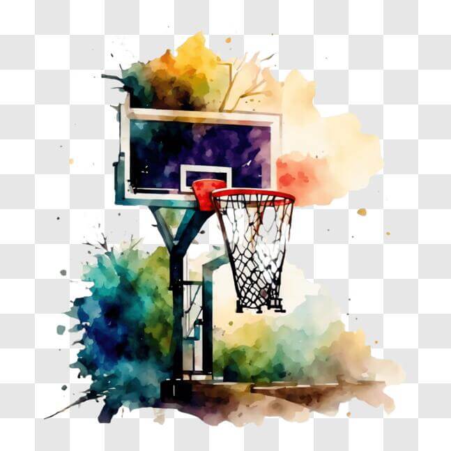Download Colorful Watercolor Basketball Hoop PNGs Online - Creative Fabrica