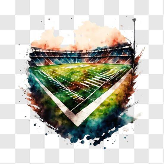 Download Watercolor American Football Ball with Colorful Paint Splashes ...