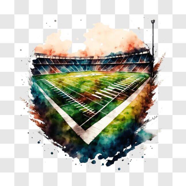 Download Abstract Painting of Football Field with Watercolor Splashes ...