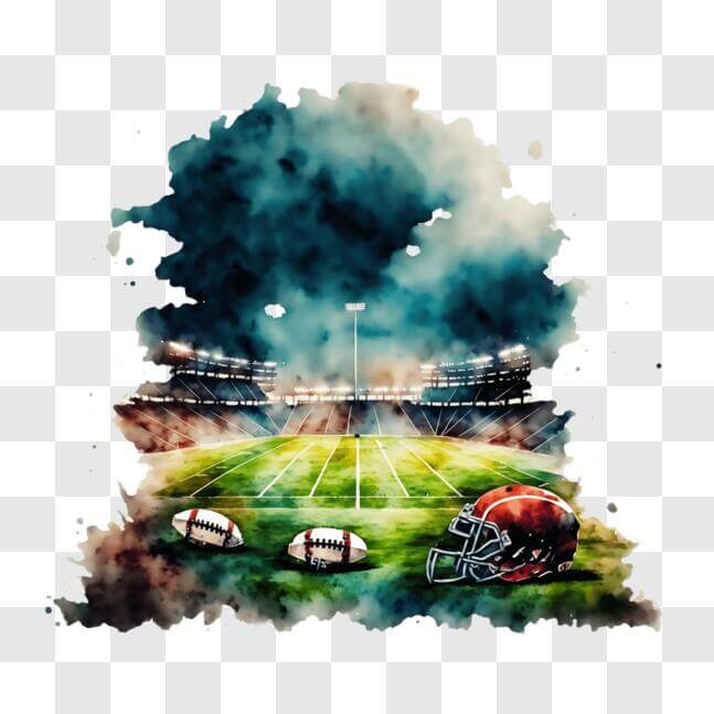 Download Abstract Football Field Painting with Footballs PNGs Online ...
