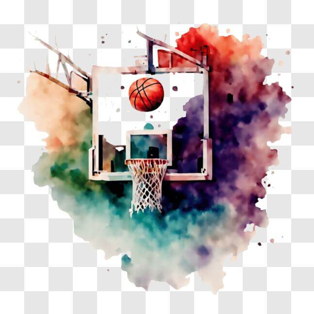 Download Watercolor Basketball Hoop and Ball PNGs Online - Creative Fabrica