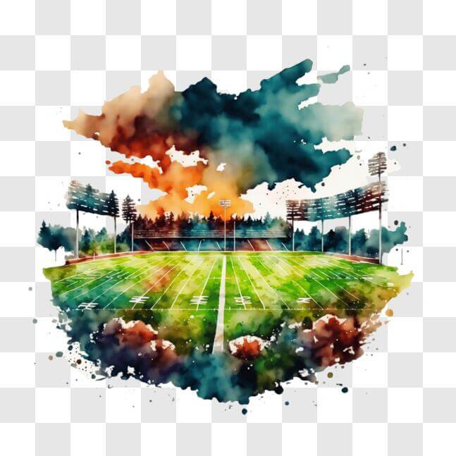 Download Abstract Painting of Football Field with Colorful Splashes ...