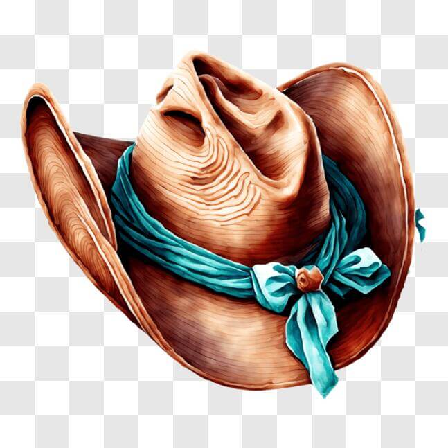 Download Brown Leather Cowboy Hat with Blue Ribbon PNGs Online ...