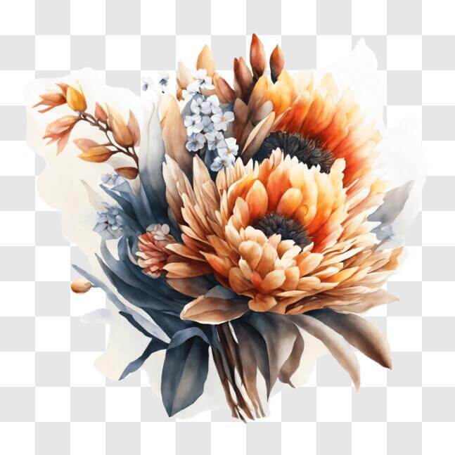 Download Colorful Flower Bouquet in the Shape of an Upside-Down Vase ...