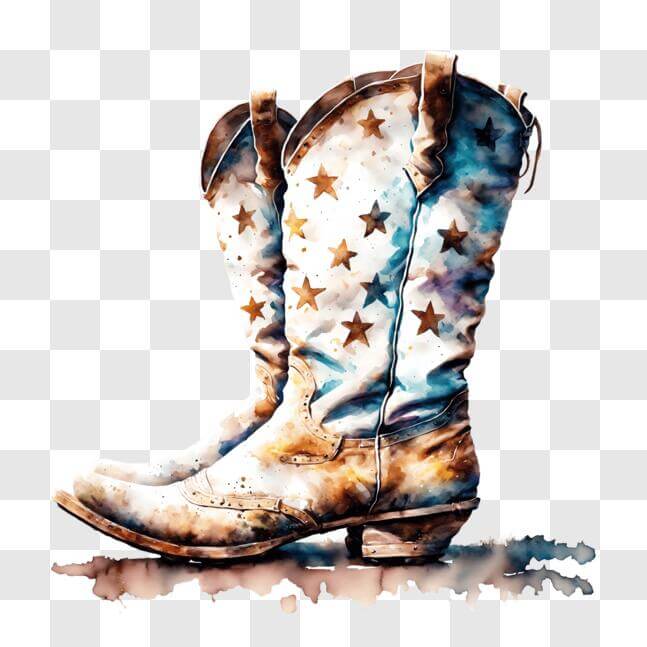 Download Cowboy Boots with Stars Painted On Them PNGs Online - Creative ...