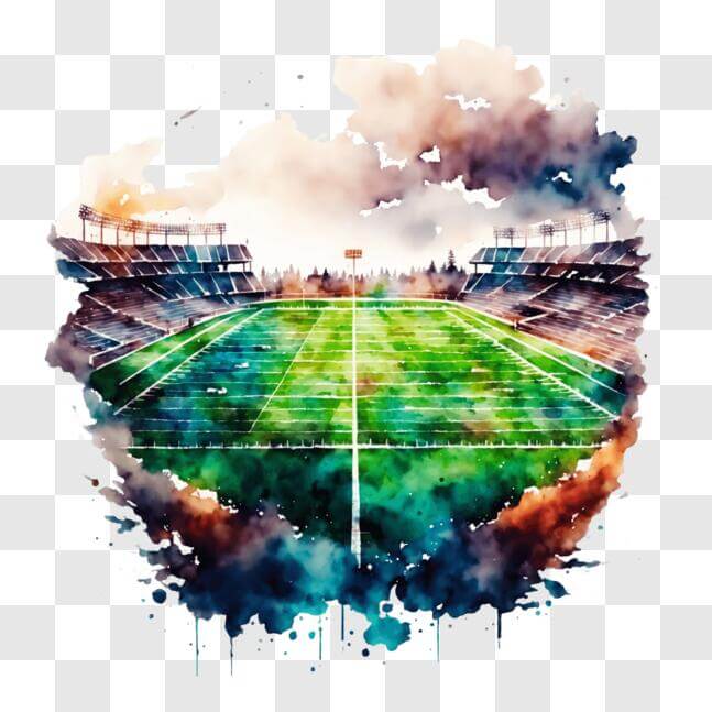 Download Colorful Abstract Painting of a Football Stadium PNGs Online ...