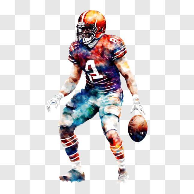 Download Watercolor Painting of an NFL Football Player PNGs Online ...
