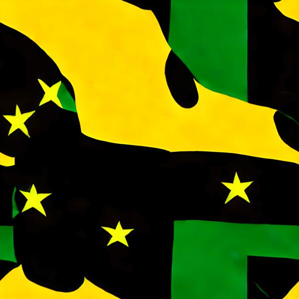 Download Jamaican Flag with Stars Patterns Online - Creative Fabrica