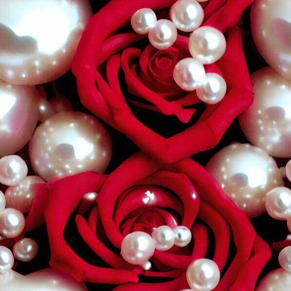 Download Red Rose with White Pearls Patterns Online - Creative Fabrica