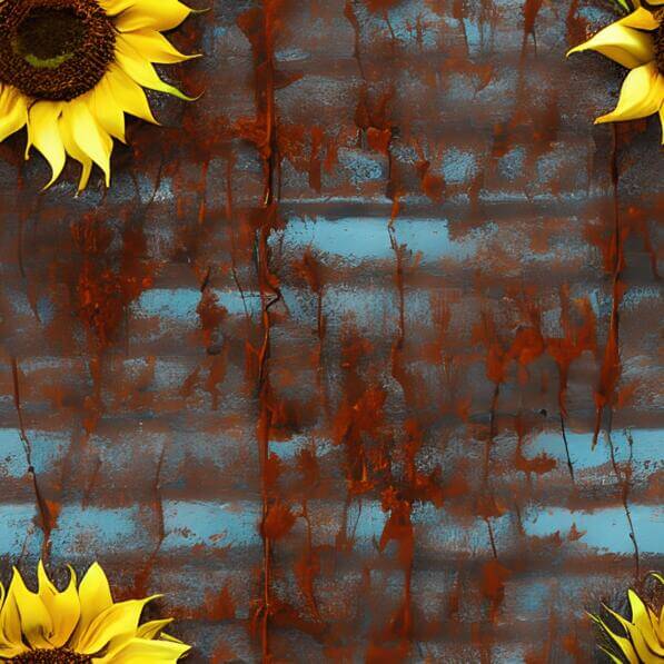 Download Rustic Sunflowers on a Rusty Metal Wall Patterns Online ...
