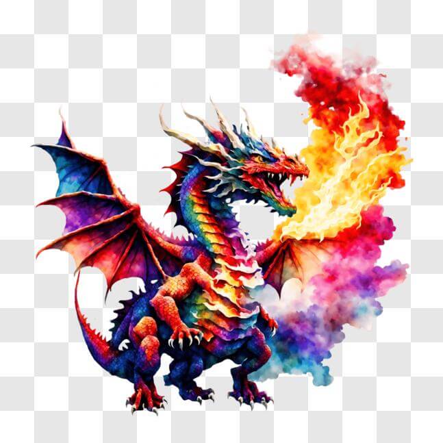 Download Colorful Dragon Artwork PNGs Online - Creative Fabrica