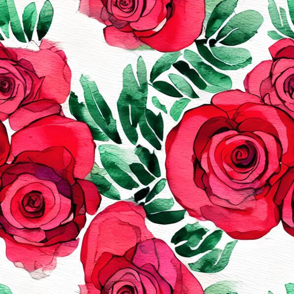 Download Seamless pattern of red roses with green leaves Patterns ...