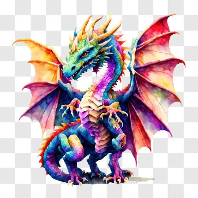 Download Colorful Dragon Artwork PNGs Online - Creative Fabrica