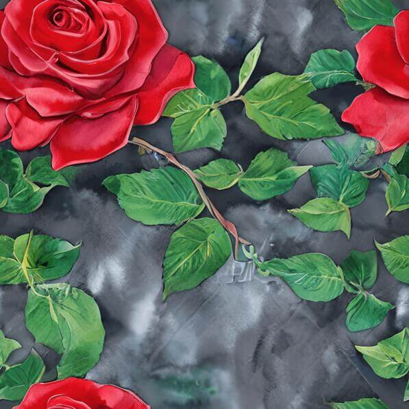 Download Seamless Floral Pattern with Red Roses and Green Leaves ...